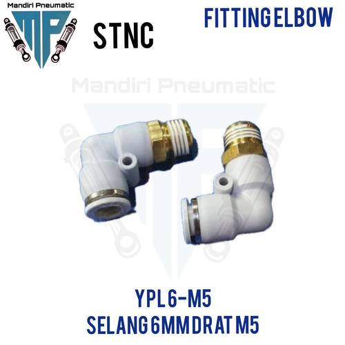 Jual fitting elbow pneumatic stnc YPL 6-m5 drat m5 selang 6mm - Jakarta ...