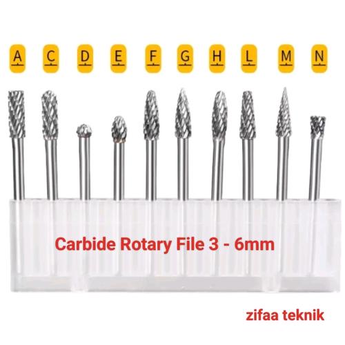Jual Set Mata Tuner / Carbide Rotary FILE gagang 3mm Kepala 6mm Mata ...