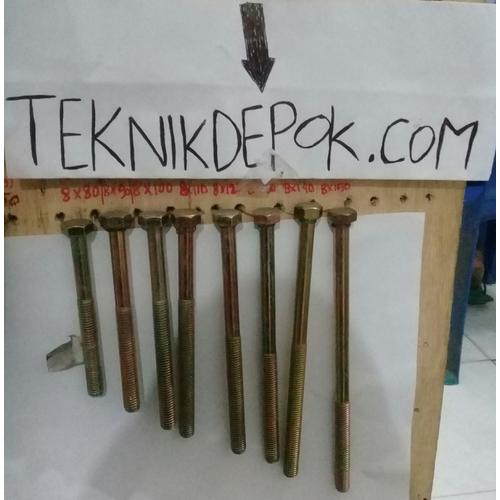 Jual baut 8 x 150 mm mur baut kuning 8 x 150 mm baut besi 8 x 15 cm ...