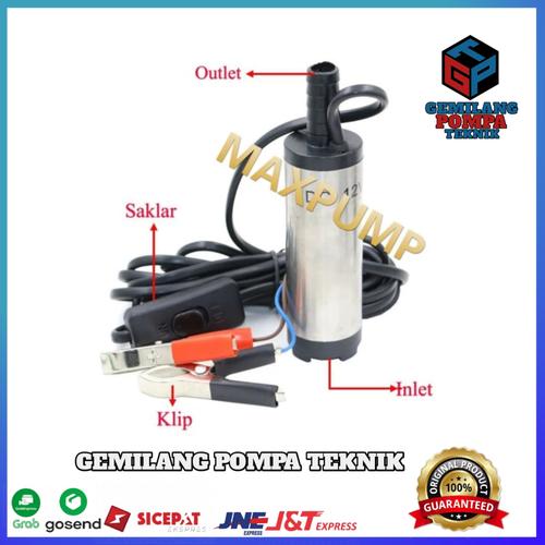 Jual pompa air transfer solar minyak oli mini dc 12v 51mm pompa celup mini - Jakarta Barat ...