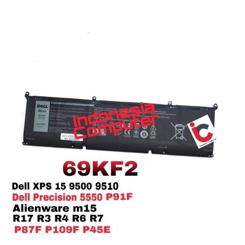 Jual Baterai Dell XPS 15 9500 9510 Precision 5550 P91F 69KF2 Original ...