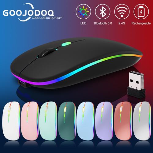 Jual Goojodoq Led Noiseless Bluetooth Wireless Mouse Rechargeable
