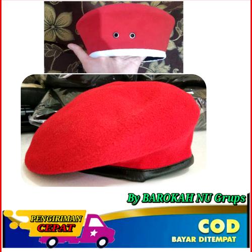 Jual BARET MERAH /BARET pemuda pancasila Lis putih hitam - emblem aja ...