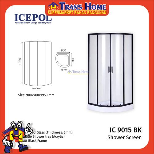 Jual Shower Screen + Tray Ic-9024 Black Kotak dan Oval (ICEPOL) - Oval ...