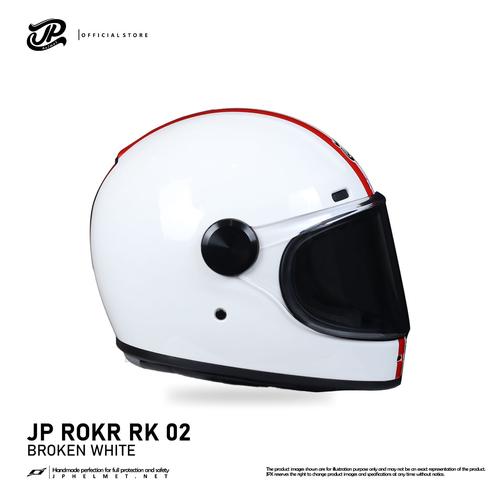 Promo Helm Fullface Retro JP Rokr - RK 02 - BrokenWhiteGLos, XXL Cicil ...