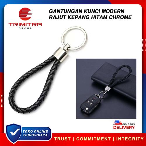 Jual Keychain Gantungan Kunci Motor Mobil Rajut Kepang Chrome Classic ...