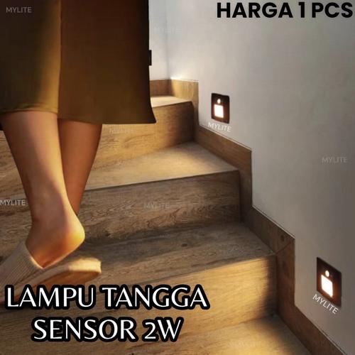 Jual Lampu Tangga Led Sensor Gerak 2 Watt Hitam/Putih - Putih - Kota ...