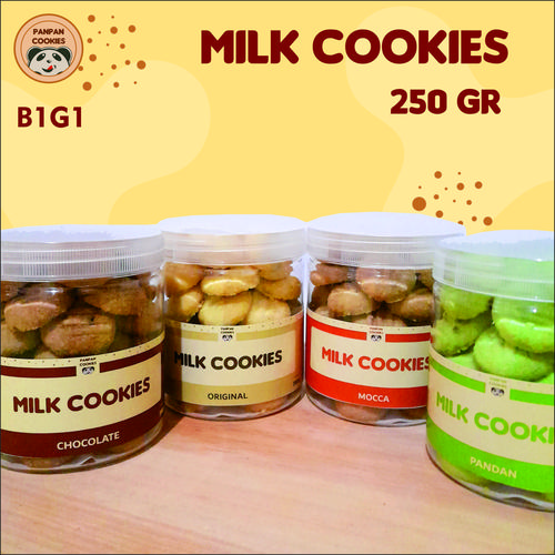 Jual Milk Cookies 250 gr Varian Original, Pandan, Chocolate, Mocca ...