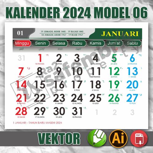 Jual Template Kalender 2024 lengkap - Model 06 - Kab. Cirebon ...