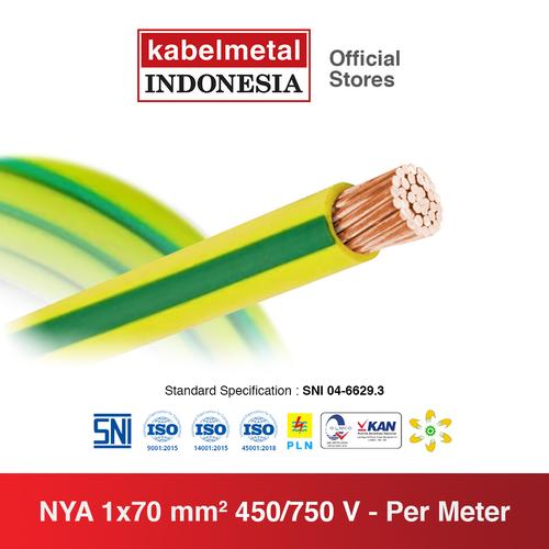 Jual Kabel Metal - Kabel NYA 70 mm Kuning Hijau Per Meter Grounding KMI ...