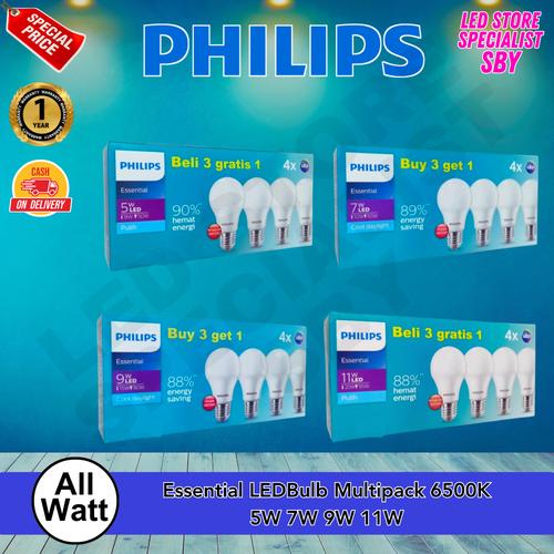 Jual Phillips Lampu LED Essential Paket LedBulb Essled 5W 7W 9W 11W ...