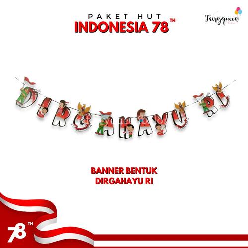 Jual Banner Indonesia DIRGAHAYU RI/ bunting flag HUT RI / banner 17 ...