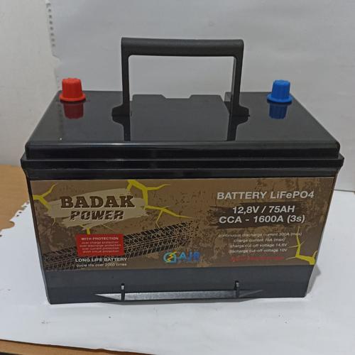 Promo ACCU aki MOBIL Badak winch Lithium LiFePo4 12,8V/75AH BMS CCA ...