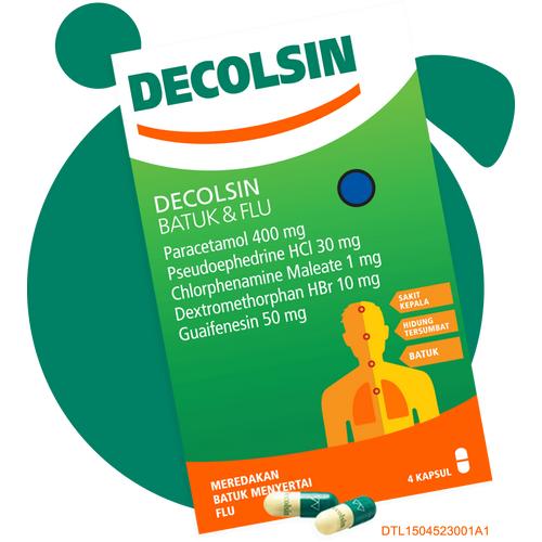 Jual DECOLSIN STRIP ISI 4 KAPSUL - Mengatasi batuk pilek flu demam ...