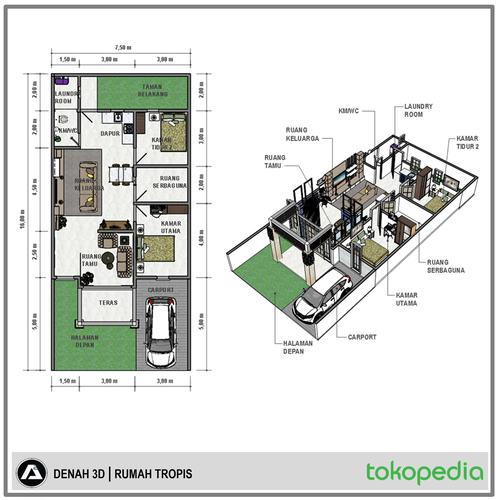 Jual Buku Gambar 3D Denah Rumah Desain Rumah / Custome Denah 3D - Kab ...