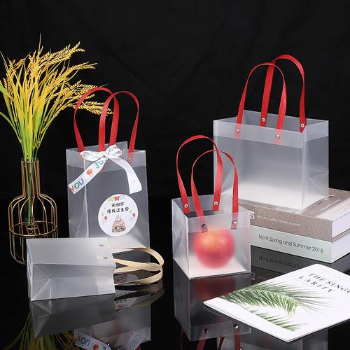 Jual Goodie Bag Tas Doff Transparan Hand Bag - MERAH (Min 3 Pcs ...