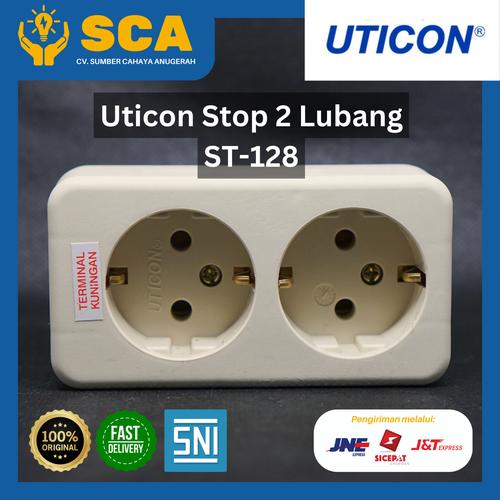 Jual Uticon Stop Kontak 2 Lubang ST-128 - Kota Makassar - Sumber Cahaya ...
