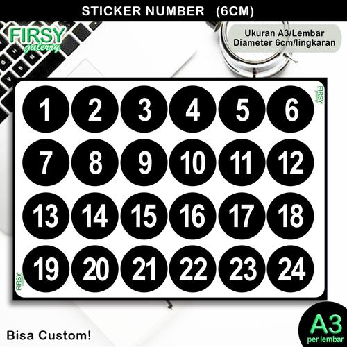 Jual Sticker Nomor Bulat 6CM, Label Angka Besar, Colorful, Bisa Custom ...