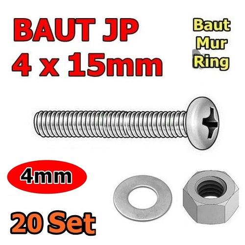Jual x20 Set Baut Mur Ring M4 x 15 ( JP 4x15) M4x15mm 4x15mm 4 x 15 4 x 15m - Jakarta Barat ...