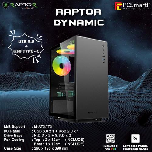 Jual Casing RAPTOR DYNAMIC Type-C Port Include 3u Fan - White - Kab ...