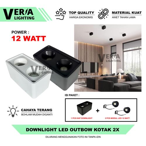 Jual Lampu Downlight Outbow Sorot LED Plafon 12 Watt Spotlight 12W X 2 ...