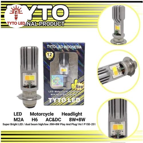 Jual TYTO LED BOHLAM DEPAN SEPEDA MOTOR M2A H6 AC DC 8 WATT - Putih - Jakarta Barat - TYTO LED ...