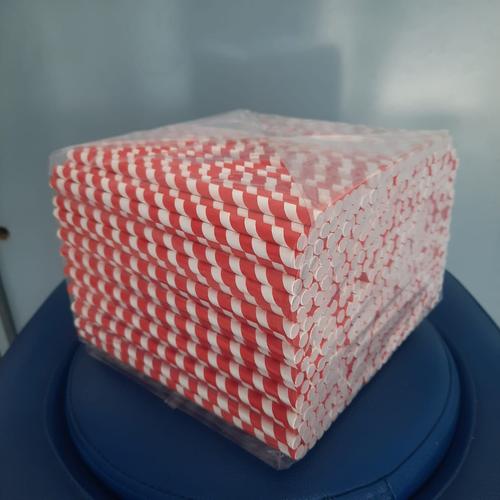Jual Paper Straw/Sedotan Kertas Warna Belang 8mm - merah putih - Kab ...