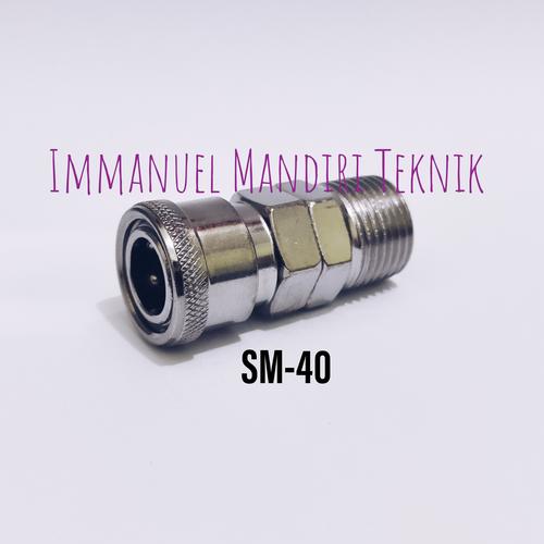 Jual Quick coupler SM40 / Compressor connector hose drat luar 1/2 SM40 ...