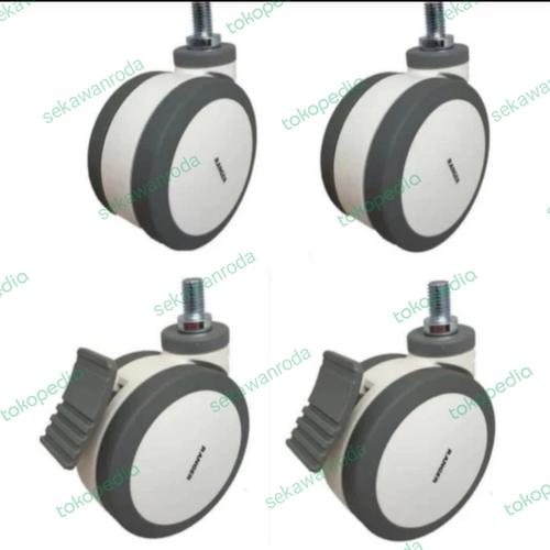 Jual roda rumah sakit 5"inch/roda hospital twin wheel screw (2rem ...