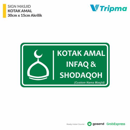 Jual Rambu/ Sign Masjid Kotak Infaq - 30cm x 15cm - Akrilik/ Acrylic ...
