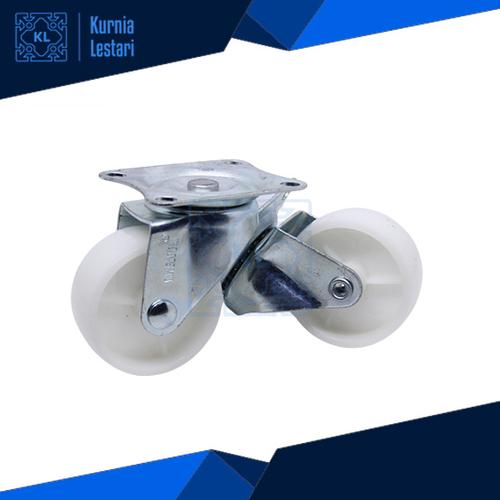 Jual Roda Caster Nylon Putih 2 inch TANPA Rem / Roda Etalase Troli ...