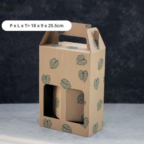 Jual kardus botol 1 liter box packaging kemasan tas jinjing isi 2 ...