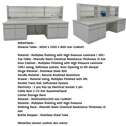 Jual meja laboratorium island bench Phenolic Resin Chemical Resistance ...