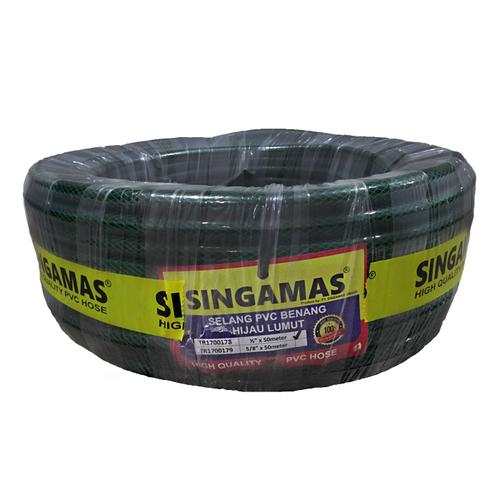 Promo SINGAMAS Selang Air PVC Benang Hijau Lumut 1/2 Inch x 50 Meter ...
