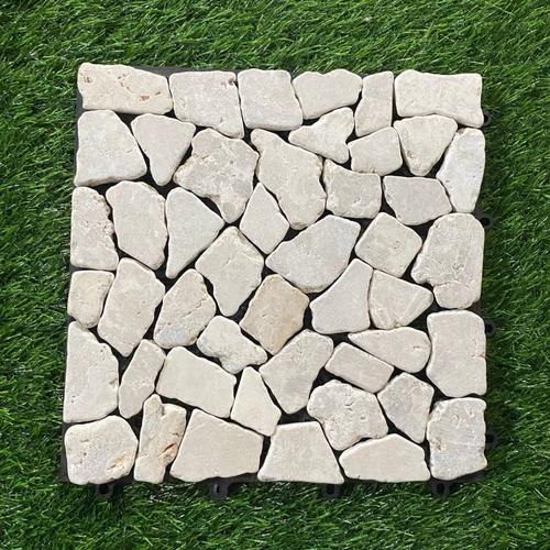 Jual Decking Tile Batu Alam - stone outdoor indoor - Abstrak Putih ...