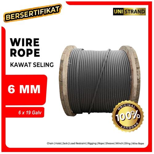Jual Wire Rope / Kawat Seling 6x19 IWRC 6 mm Galvanized UNISTRAND - Jakarta Timur - Sahabat ...