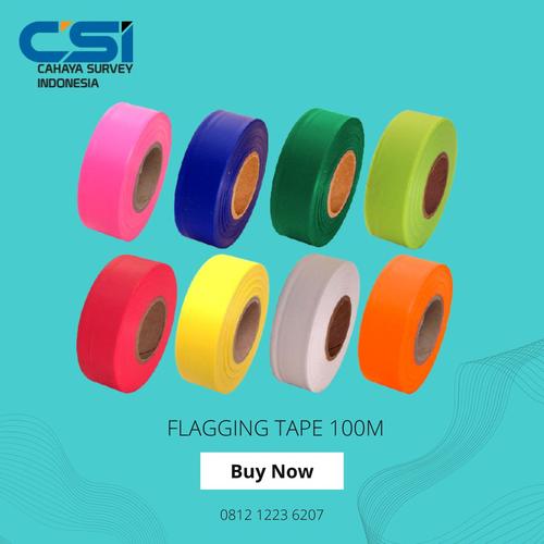 Jual Flagging Tape 100m x 25mm / Pita Survey 100 Meter - Merah - Jakarta Barat - CAHAYA SURVEY ...