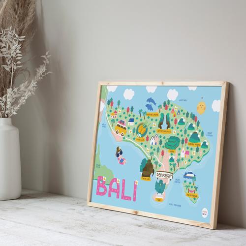 Jual Poster Peta Bali A4 - Jakarta Selatan - Devina Indrian | Tokopedia