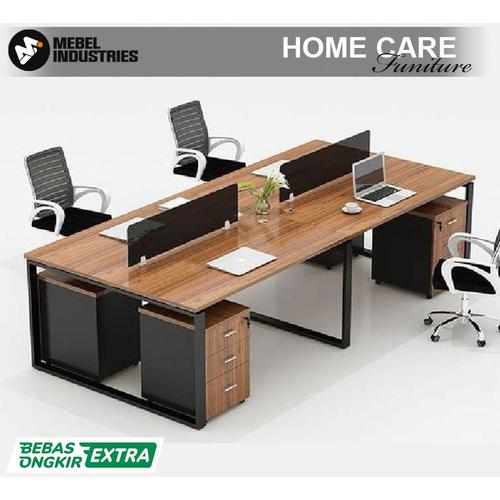 Jual Workstation Kantor 240 x 120 x 75 cm - Meja Kerja 4 staff - Meja ...