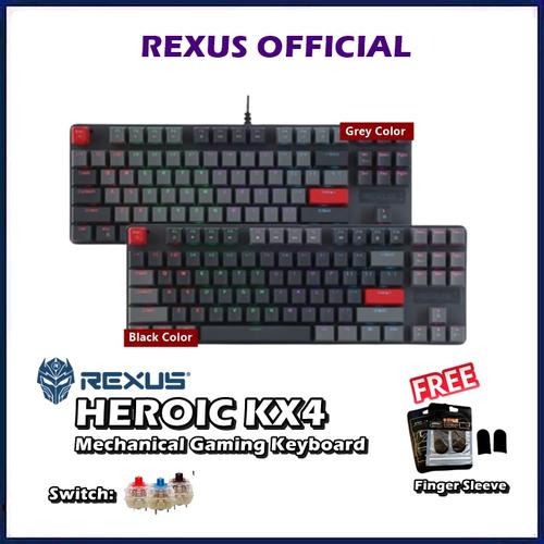 Jual Rexus Heroic KX4 TKL RGB Mechanical Gaming Keyboard KX-4 - Black ...