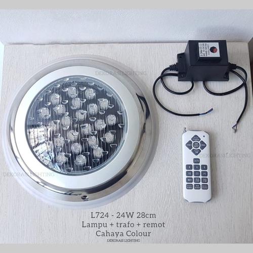 Jual L724 lampu kolam led 24w +trafo waterproof swimming pool ikan light - Warm White, Tanpa ...