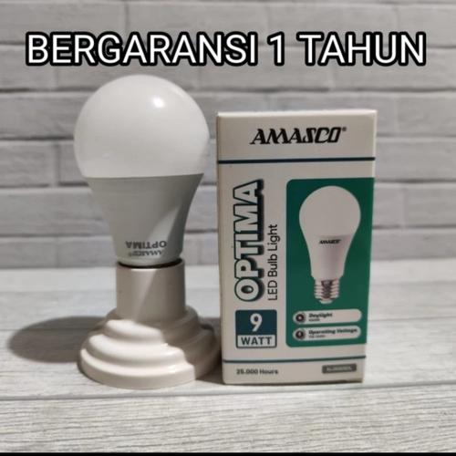 Jual AMASCO OPTIMA LAMPU LED BULB 9W 9 WATT BERGARANSI 1 TAHUN SNI BAGUS - KUNING WW 3000K ...