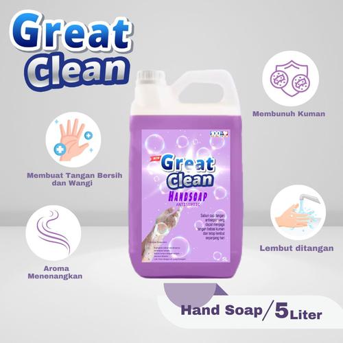 Jual GREAT CLEAN Sabun Cuci Tangan Antiseptik Hand Soap 5 Liter ...