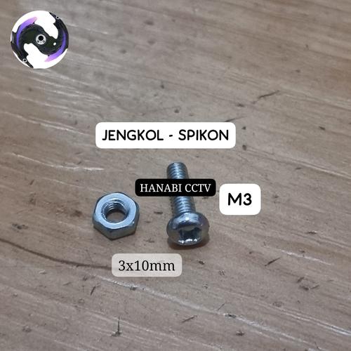 Jual Baut + Mur 3X10mm Jengkol Baut Spikon JP M3 x 10mm - Kota Tangerang - HANABI_CCTV | Tokopedia