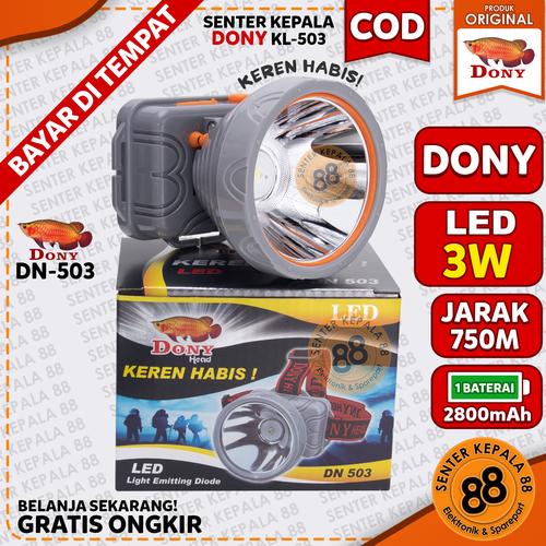 Jual DONY Senter Kepala Dony KL 503 Kren Abis Doni Recharge LED Terang ...