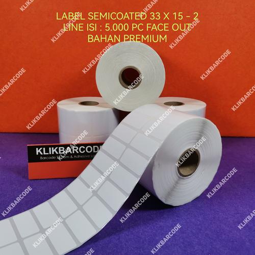 Jual BARCODE LABEL 33 X 15 - 2 LINE - PORPORASI - SEMICOAT - FACEOUT ...