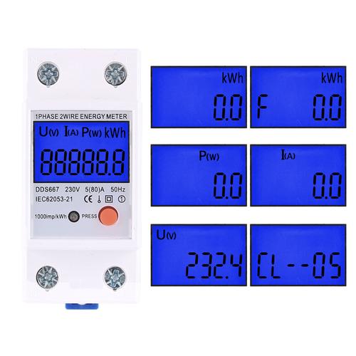 Jual KWH Meter Digital 1 Phase 5(80)A 4 in 1 (KWH.VM.AM.WATT.) - TAK BISA RESET - Kota Surabaya ...