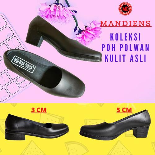 Jual Sepatu Kulit Wanita 3,5,7CM Pdh Polwan Persit Bayangkari Hitam Dop ...
