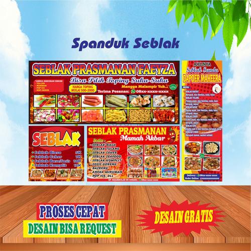 Jual Spanduk Banner Seblak Prasmanan Jajanan Desain Gratis Custom ...