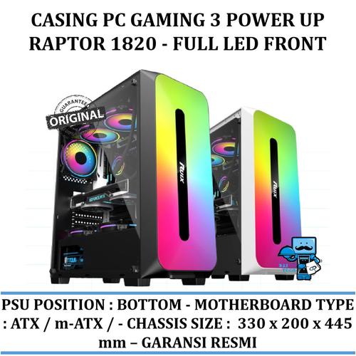 Jual Casing Pc Gaming 3 Power Up Raptor 1820 - Full Led Front ...